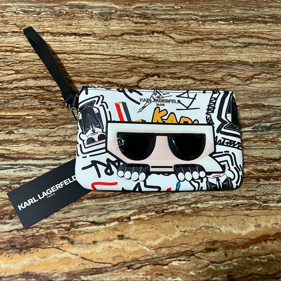 Karl Lagerfeld | Bags | Karl Lagerfeld Wristlet Blackwhite Ikonik Karl ...